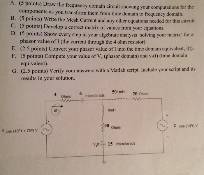 Solved Draw the frequency domain circuit showing your | Chegg.com