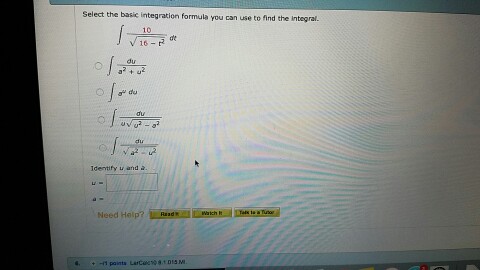 Solved Select the basic integration formula you can use to | Chegg.com