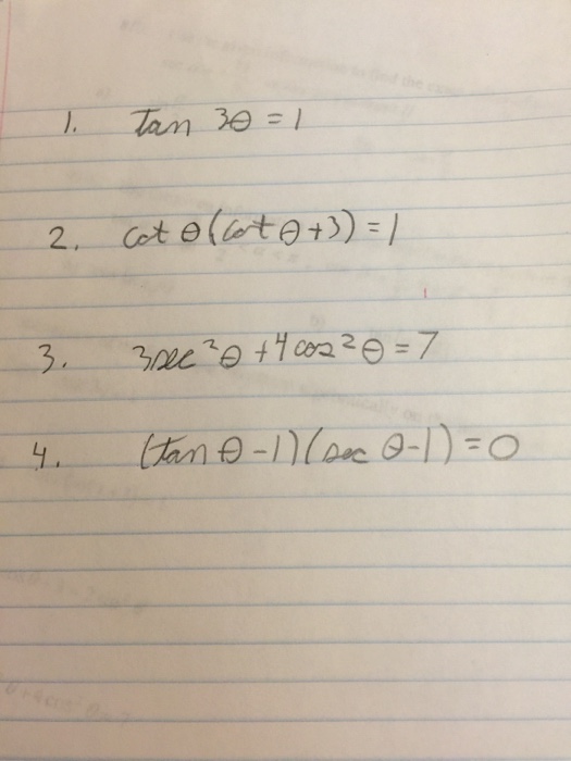 Solved Tan 3theta = 1 cot theta(cot theta + 3) = 1 3 | Chegg.com