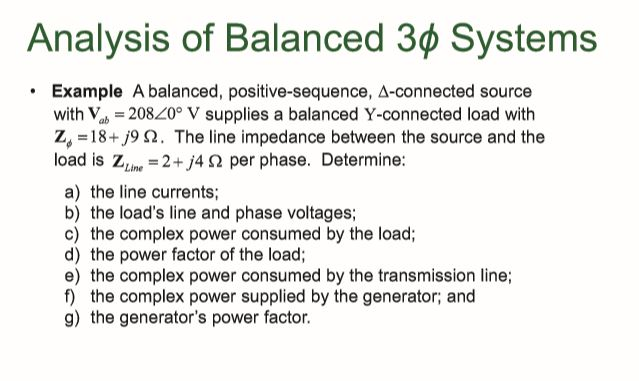 Solved Analysis of Balanced 3? Systems Example A balanced, | Chegg.com