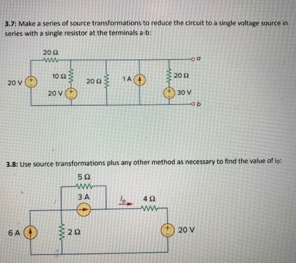 Solved 3 7 Make A Series Of Source Transformations To