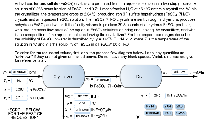 Anhydrous ferrous sulfate (FeSO4) crystals are | Chegg.com