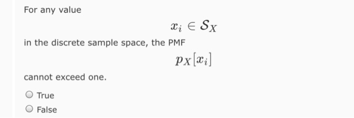 Solved For any value x_i epsilon S_X in the discrete sample | Chegg.com