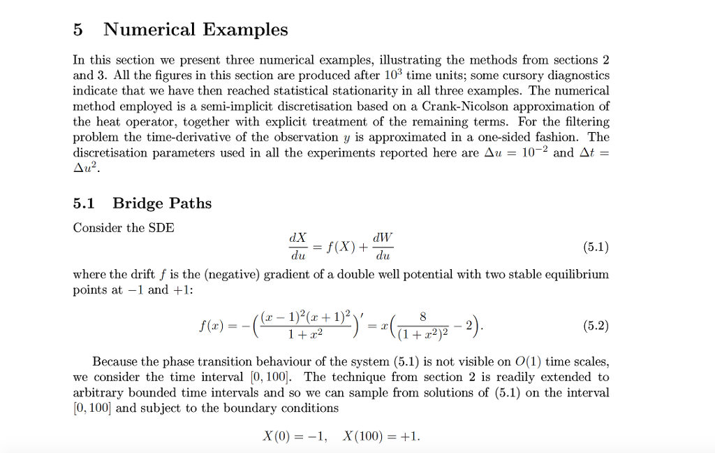Solved 5 Numerical Examples In this section we present three | Chegg.com