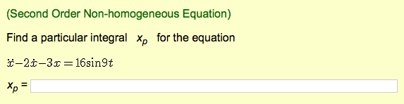 Solved Second Order Non-homogeneous Equation) Find a | Chegg.com
