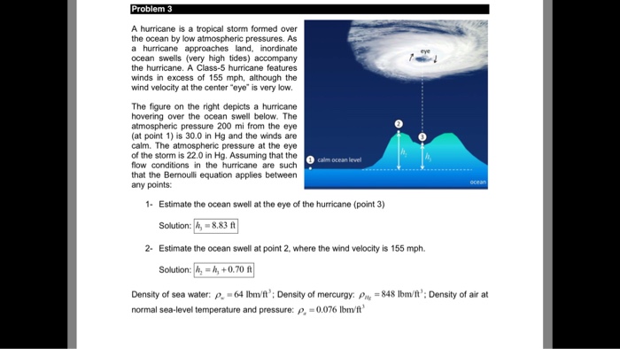 Solved A hurricane is a tropical storm formed over the ocean | Chegg.com
