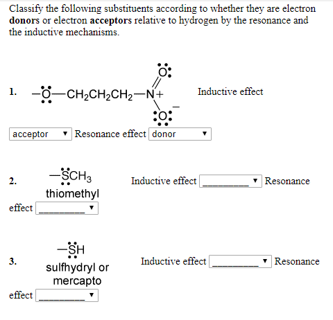 Solved Classify the following substituents according to | Chegg.com