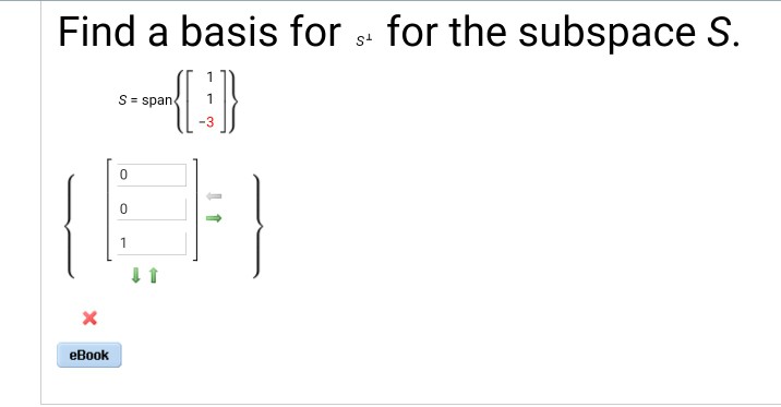 Solved Find a basis for S for the subspace S. S = span{[1 | Chegg.com