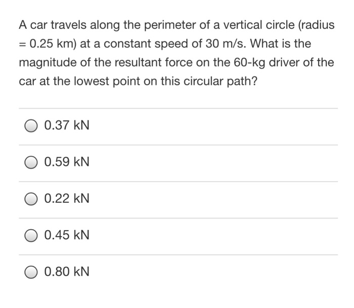 Solved A car travels along the perimeter of a vertical | Chegg.com