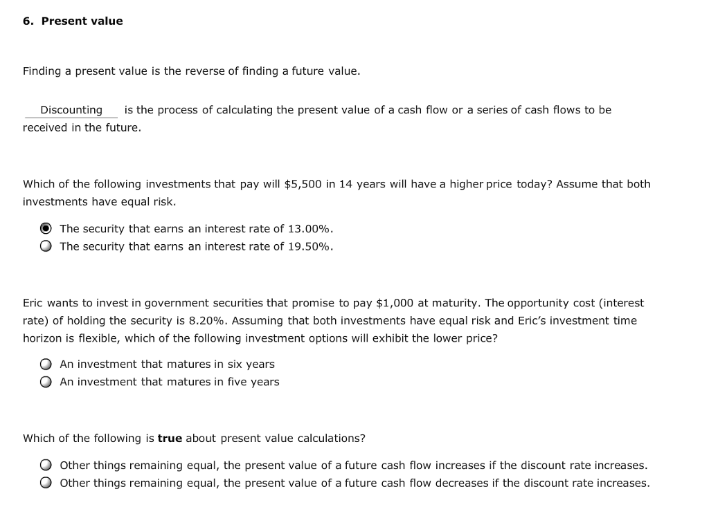 Solved Time value of money calculations can be solved using | Chegg.com