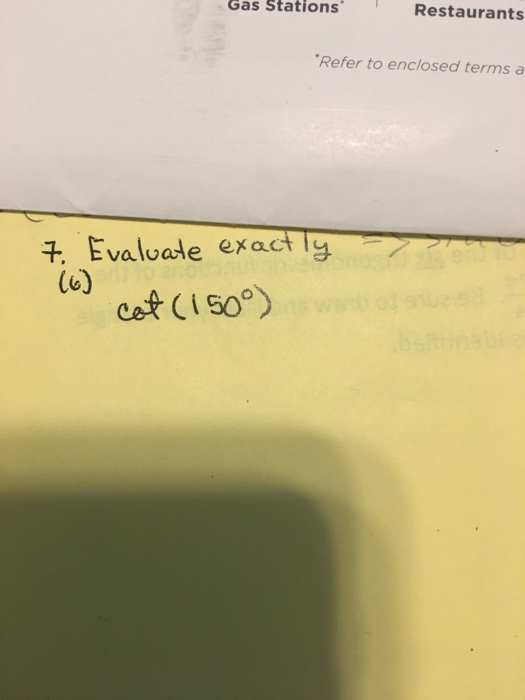 Solved Evaluate exactly cot (150 degree) | Chegg.com