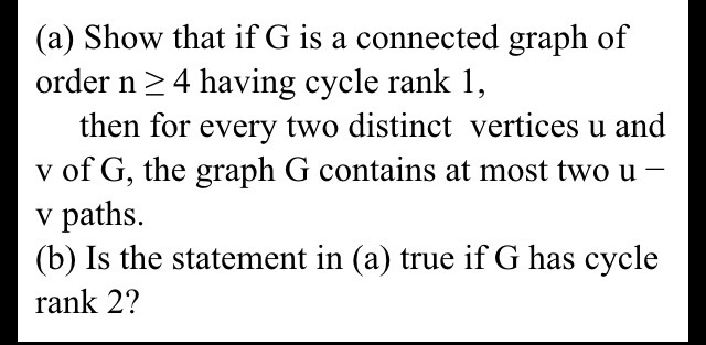 Solved Show that if G is a connected graph of order n 4 | Chegg.com