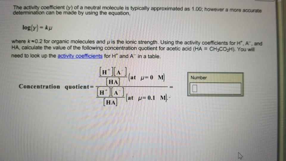 Solved Use the Debye-Huckel equation to calculate the | Chegg.com