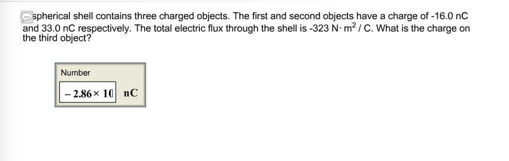 Solved spherical shell contains three charged objects. The | Chegg.com