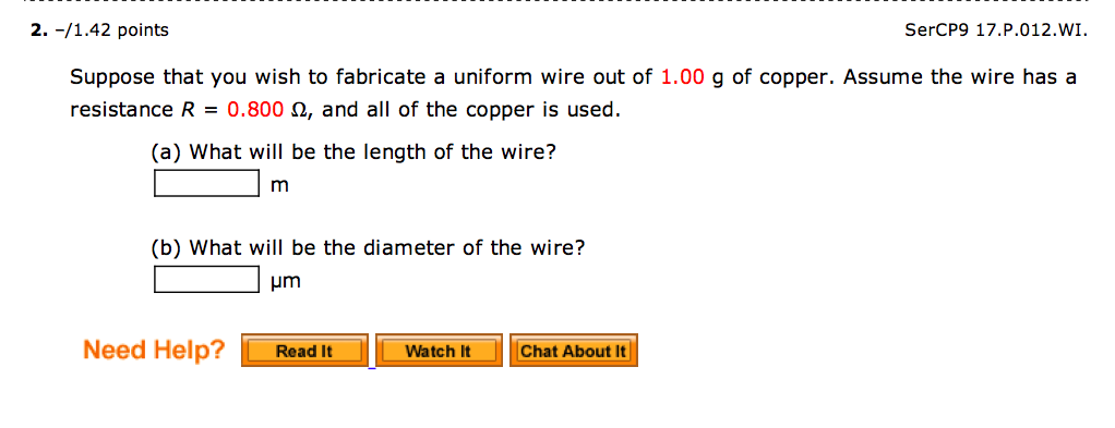 Solved Suppose that you wish to fabricate a uniform wire out | Chegg.com