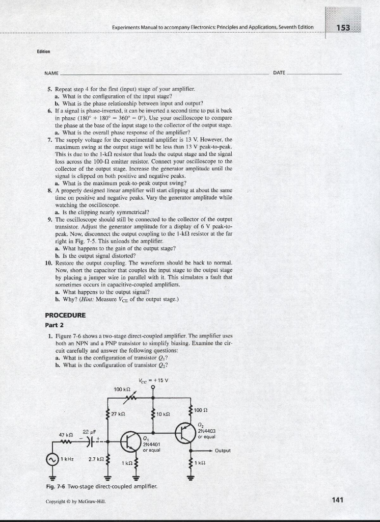 Experiments Manual to accompany Electronics | Chegg.com