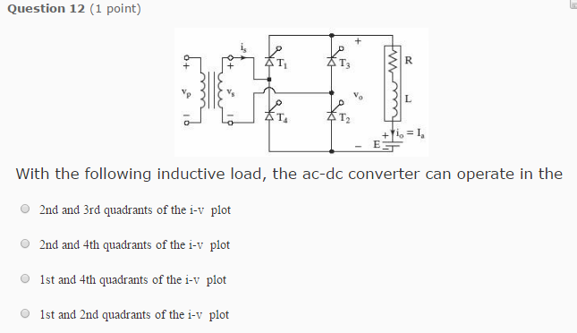 Solved With the following inductive load, the ac-dc | Chegg.com