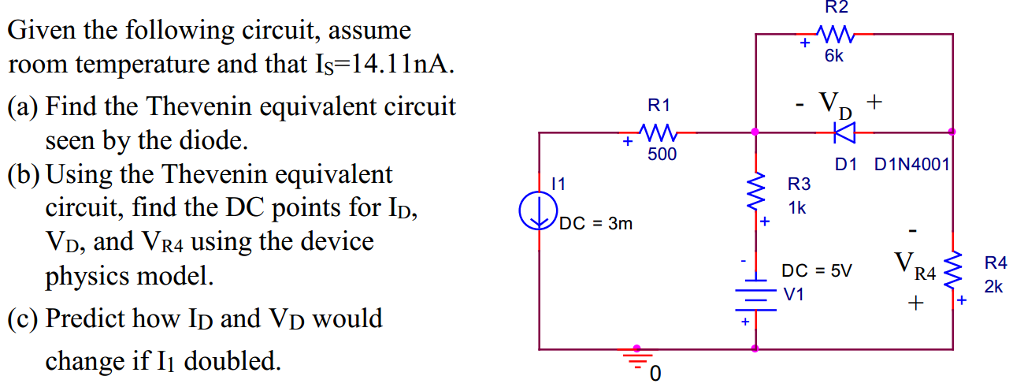 Solved R2 Given the following circuit, assume room | Chegg.com
