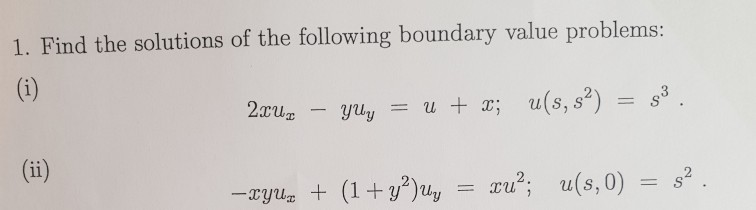 Solved 1. Find the solutions of the following boundary value | Chegg.com