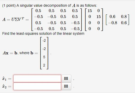 Solved A singular value decomposition of A is as follows: A | Chegg.com