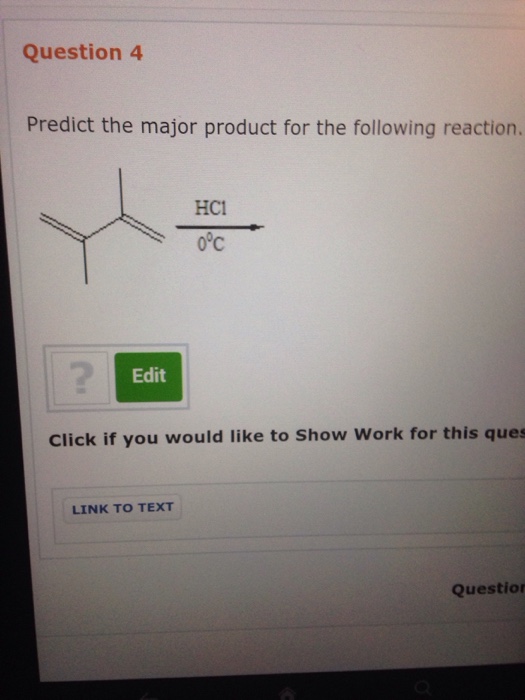 Solved Predict the major product for the following reaction. | Chegg.com