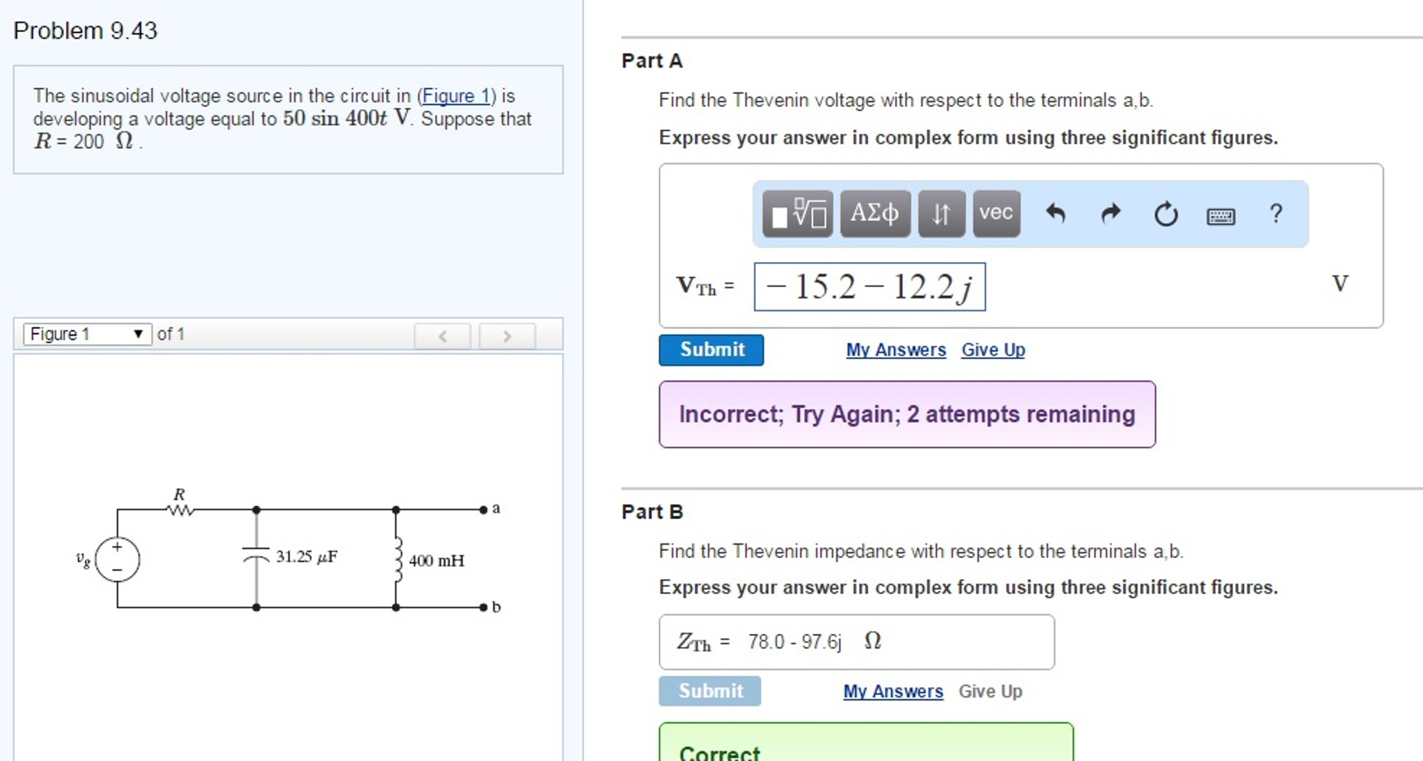 Solved The sinusoidal voltage source in the circuit in | Chegg.com
