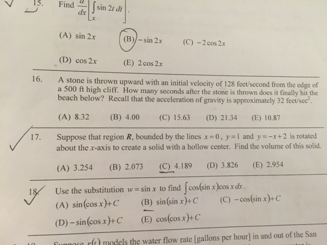 Solved Find d-dx [integral_x sin 2t dt] sin 2x -sin 2x -2 | Chegg.com