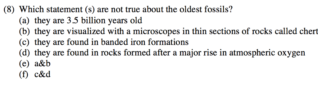 Solved (8) Which statement (s) are not true about the oldest | Chegg.com
