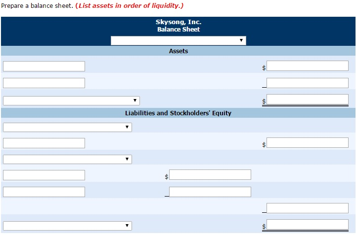 Solved n alphabetical order below are balance sheet items | Chegg.com