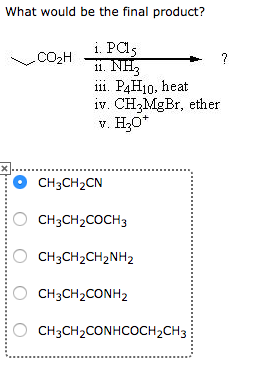 Solved What would be the final product? i. PCl5 ii. P4H10, | Chegg.com