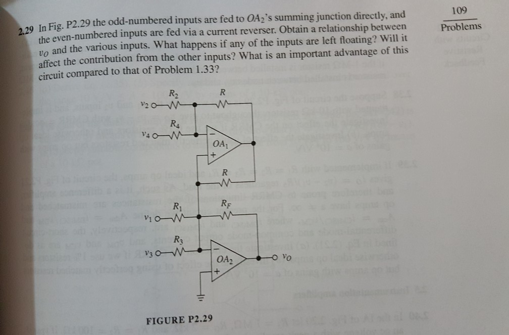 Solved 109 h.29 In Fig. P2.29 the odd-numbered inputs are | Chegg.com