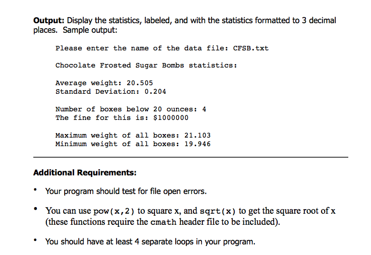 Solved Programming Assignment #5 Compute Cereal Box | Chegg.com
