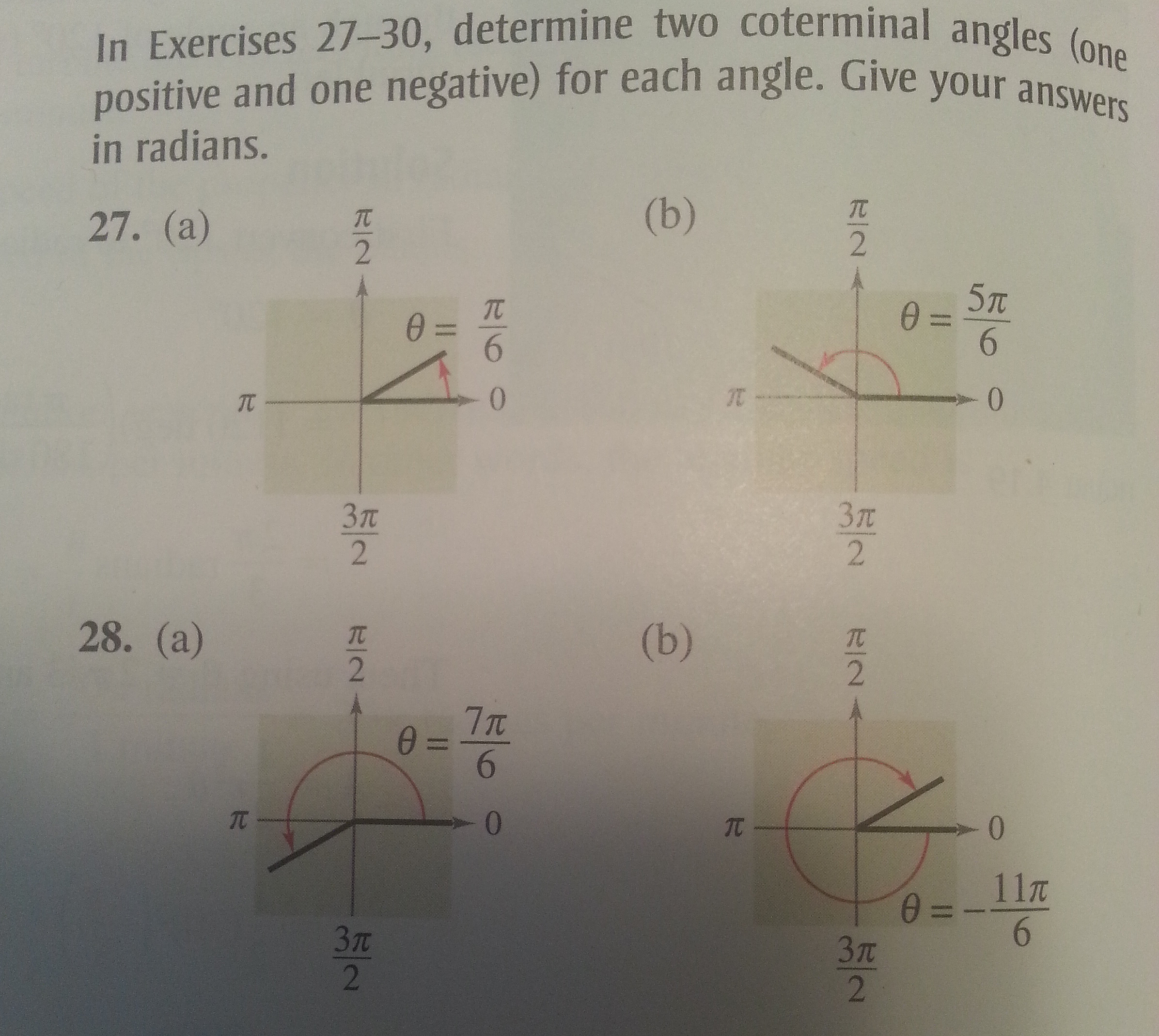 Solved In Exercises 27-30, determine two coterminal angles | Chegg.com
