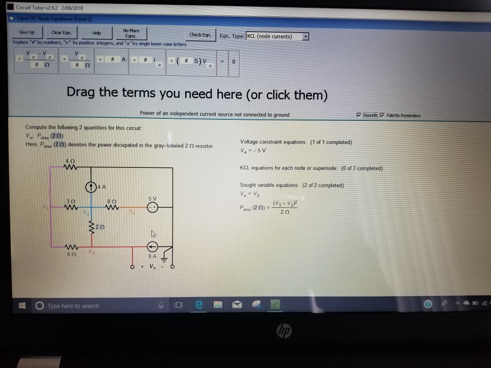 Solved Circuit Tutor v2.9.2 2/06/2018 Give Up Replace No | Chegg.com
