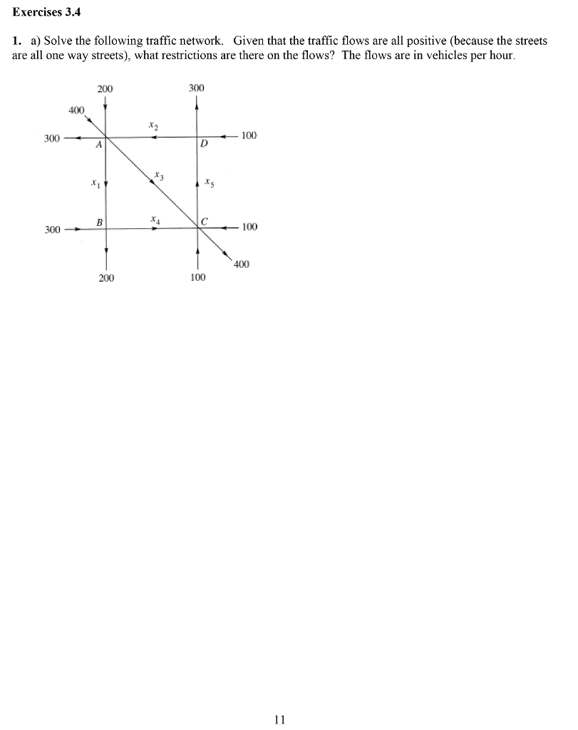 Solved Exercises 3.4 1. a) Solve the following traffic | Chegg.com