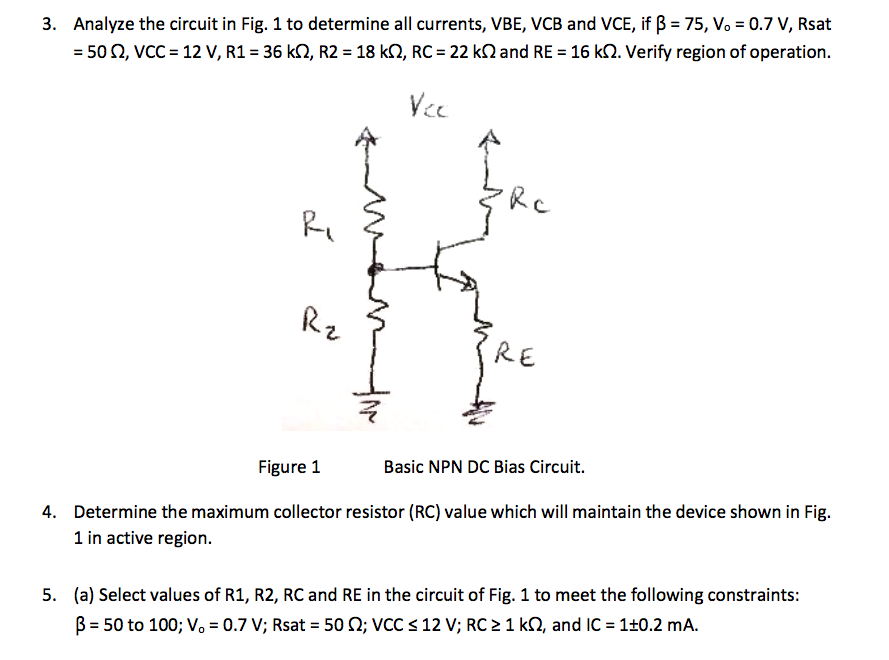 Solved Analyze the circuit in Fig. 1 to determine all | Chegg.com
