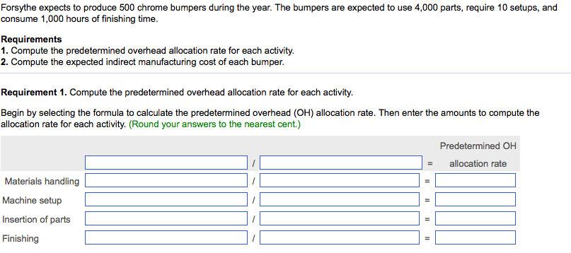Solved 1Data Table Activity Materials handling$ Machine | Chegg.com