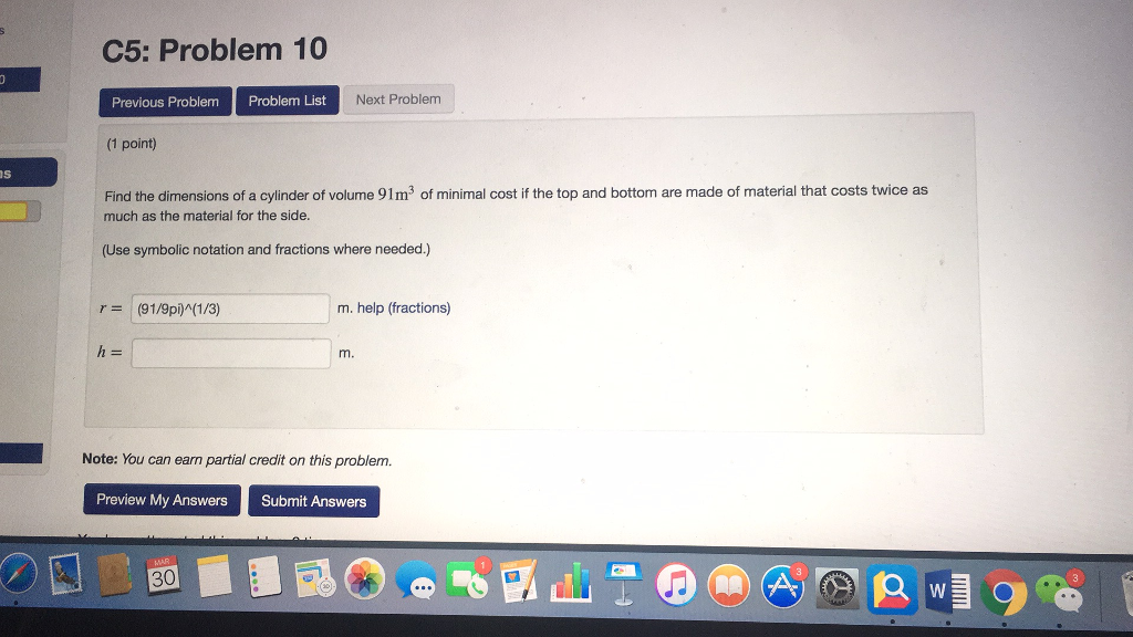 Solved C5: Problem 10 Previous Problem Problem List (1 | Chegg.com
