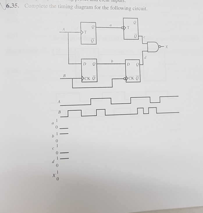Complete The Timing Diagram For The Following Circuit Solved