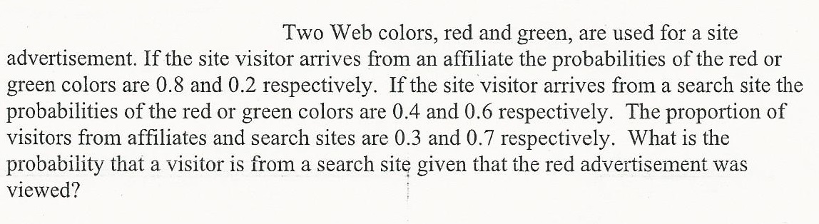 Solved Two Web colors, red and green, are used for a site | Chegg.com