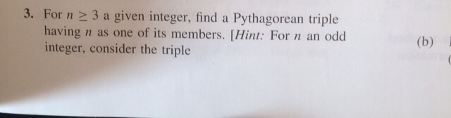 Solved For n Greaterthanorequalto 3 a given integer, find a | Chegg.com
