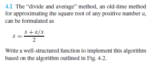 Solved 4.1 The "divide and average" method, an old-time | Chegg.com