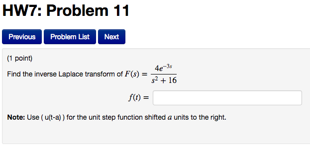 Solved HW7: Problem 7 Previous Problem List Next Find the | Chegg.com