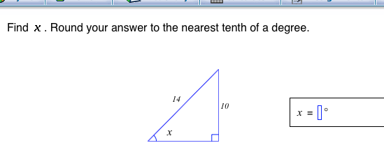 Solved Find x. Round your answer to the nearest tenth of a | Chegg.com