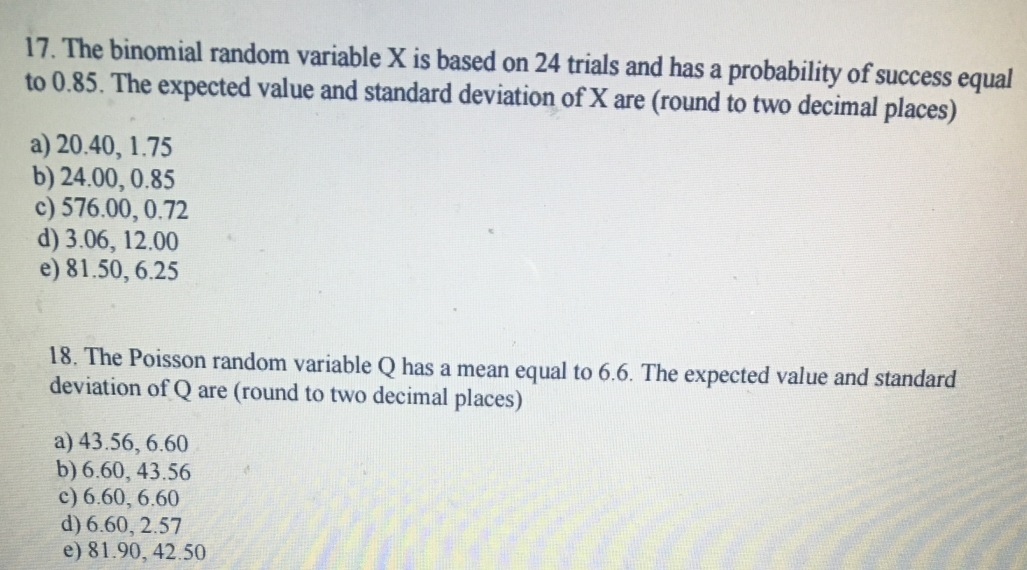 Solved The binomial random variable X is based on 24 trials | Chegg.com