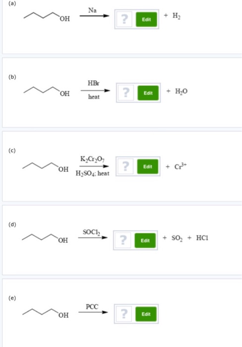 Solved Complete equations for the reaction of 1-butanol, a | Chegg.com