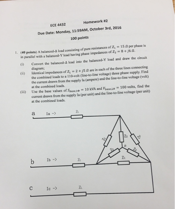 Solved A balanced-Delta load consisting of pure resistances | Chegg.com