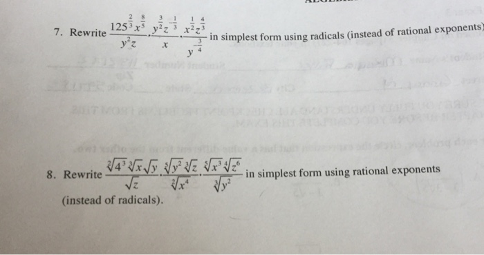 Solved 7.) rewrite the equation in simplest form using | Chegg.com