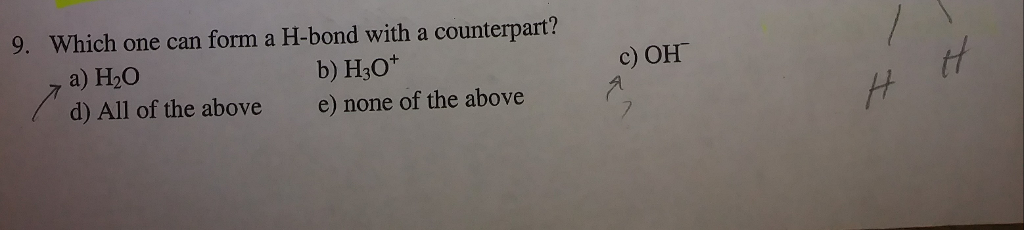 Solved Can H30+ form hydrogen bond with another H30+? If so, | Chegg.com