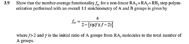 Solved Show That The Number Average Functionality F Av